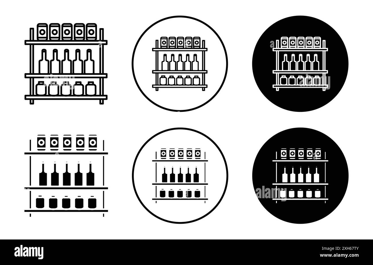 Shelves Storage icon Vector symbol or sign set collection in black and ...