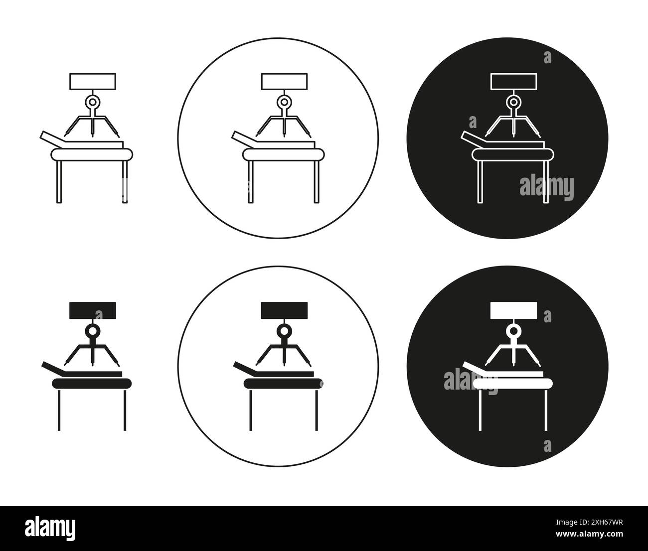 Robotic surgery icon Vector symbol or sign set collection in black and ...