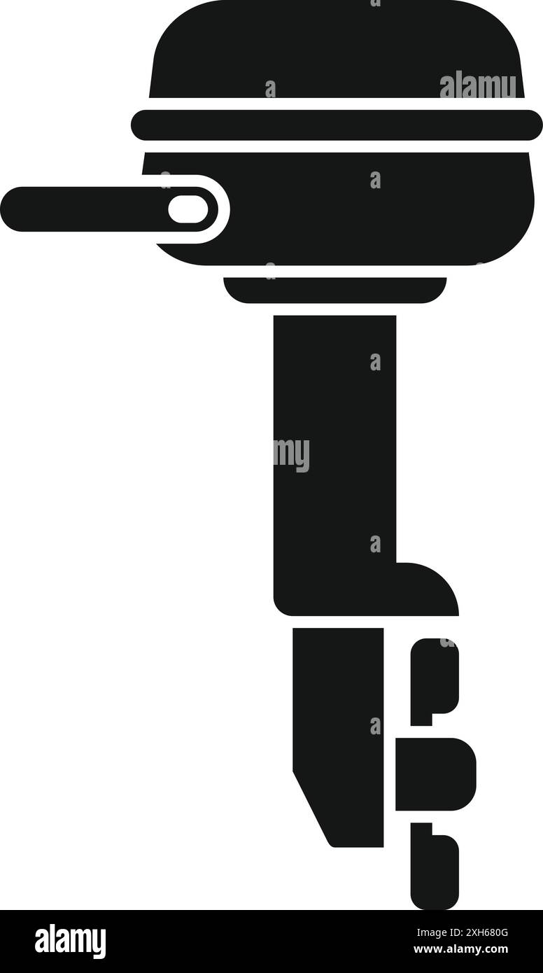 Simple icon of a small boat motor, designed in solid black Stock Vector ...