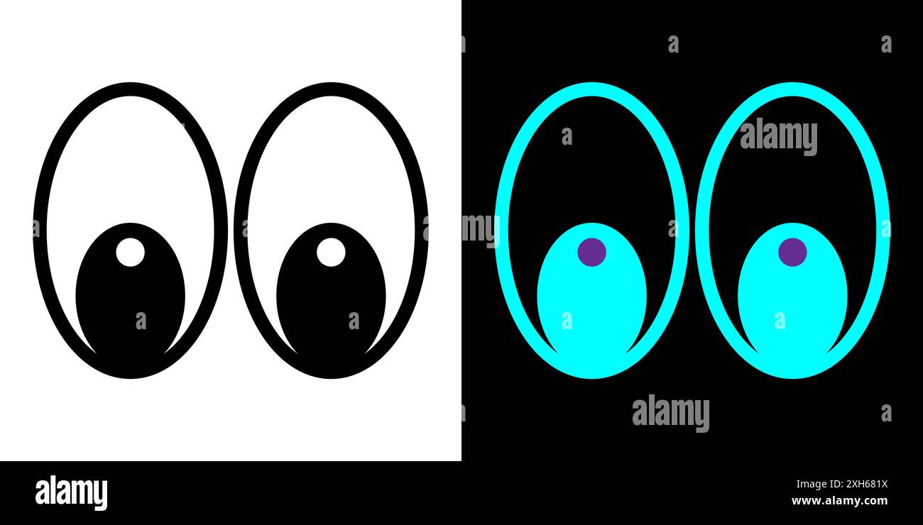 Emoji smile eyes look away stickers for chat messages Stock Vector ...