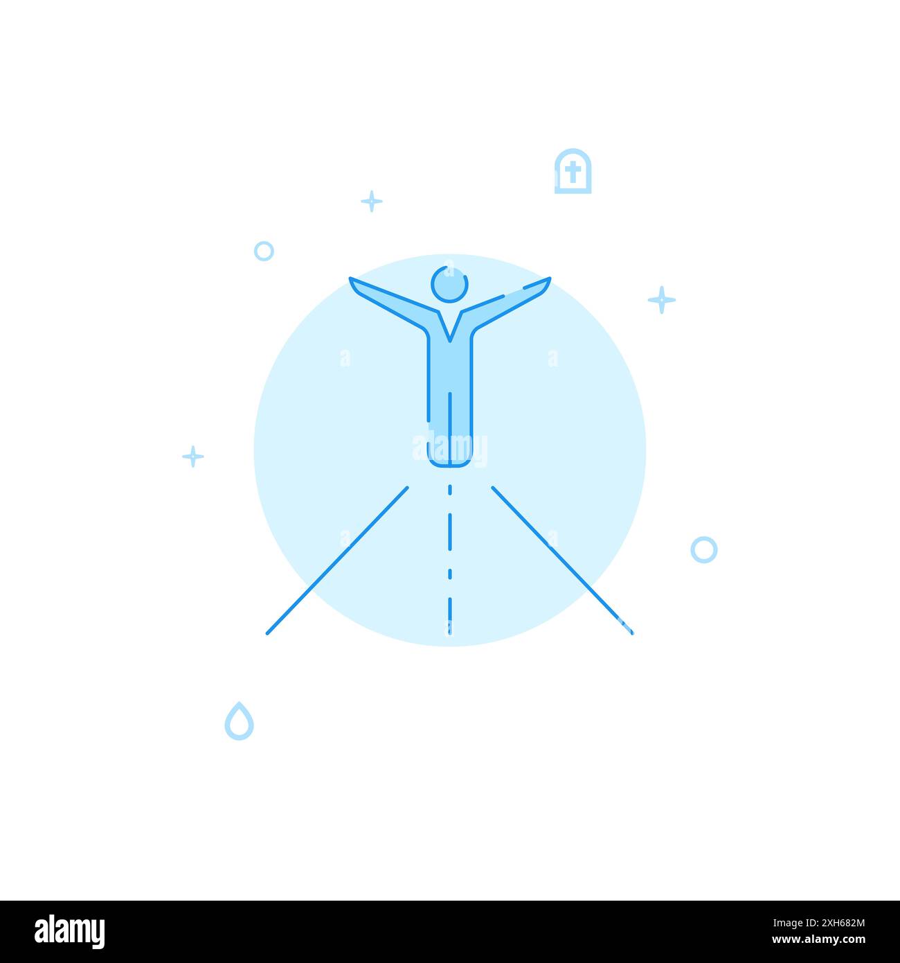 Jesus, Savior icon. Flat illustration. Filled line style. Blue ...