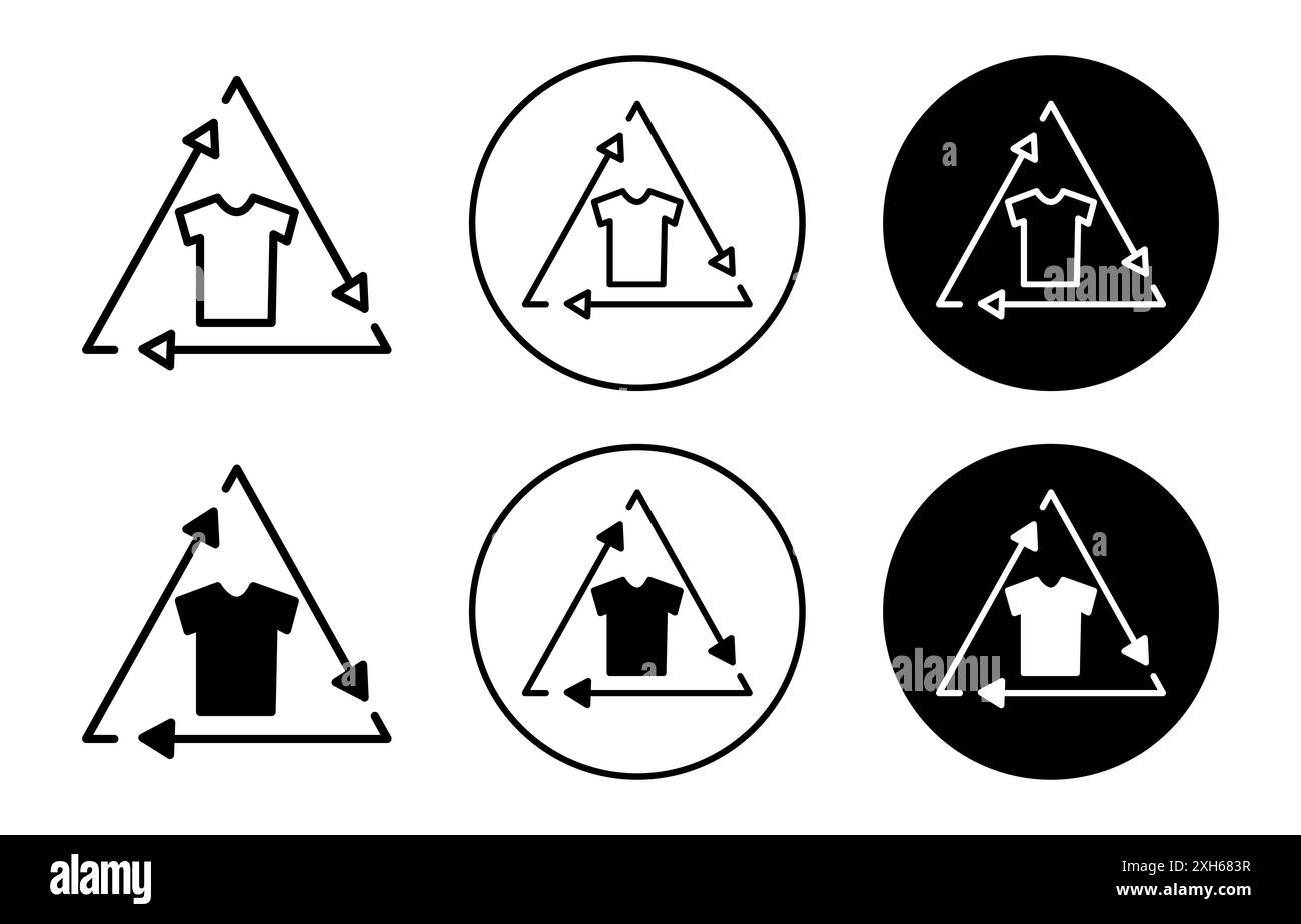 recycling clothes icon Vector symbol or sign set collection in black ...
