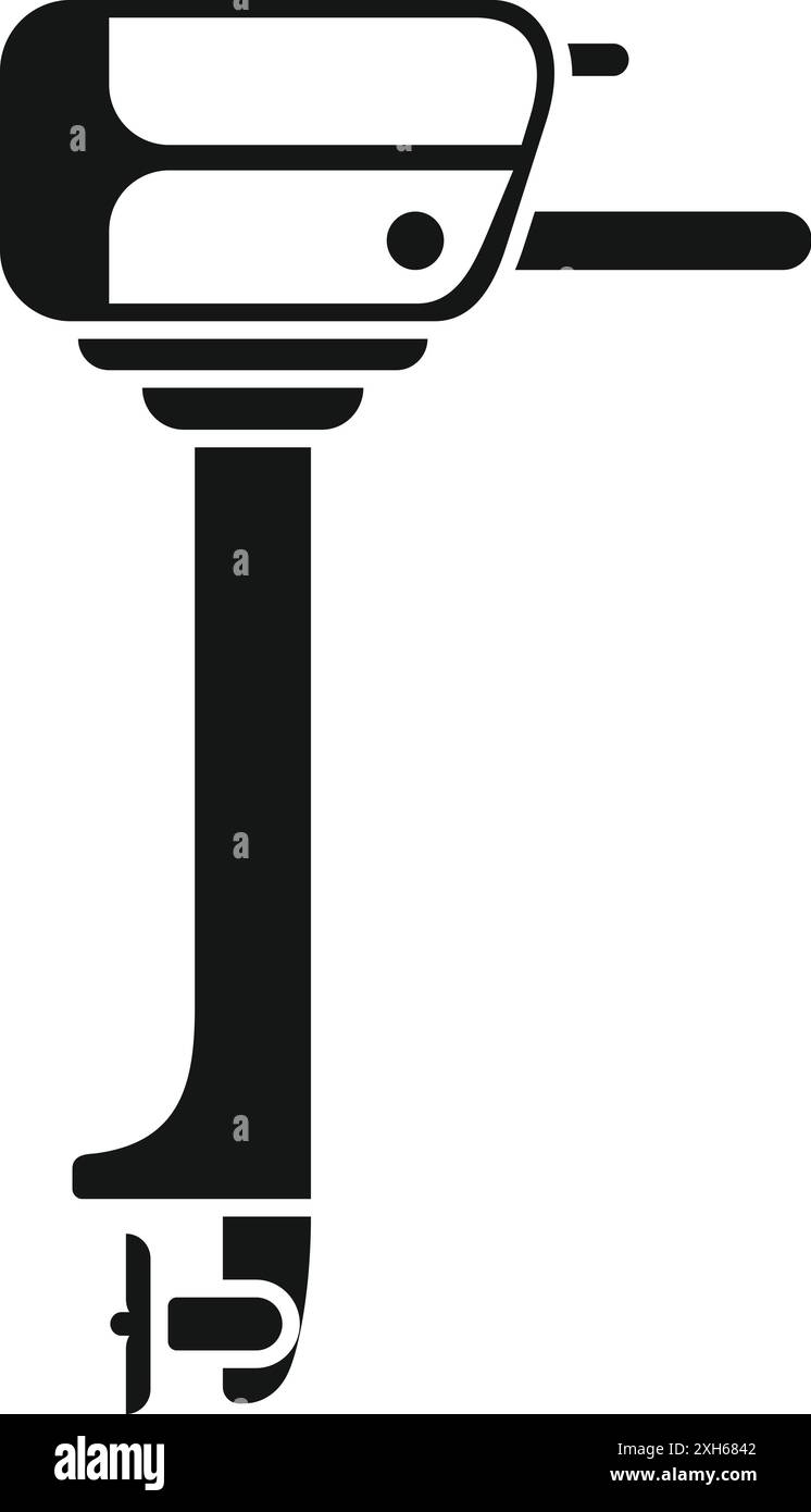 Black shape of a boat motor representing motorboat navigation for ...