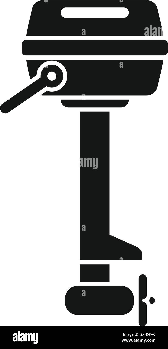 Black silhouette of a boat motor with a propeller, ideal for powering ...
