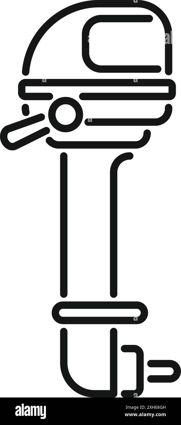 Simple line art of a boat motor used for propelling small watercraft ...