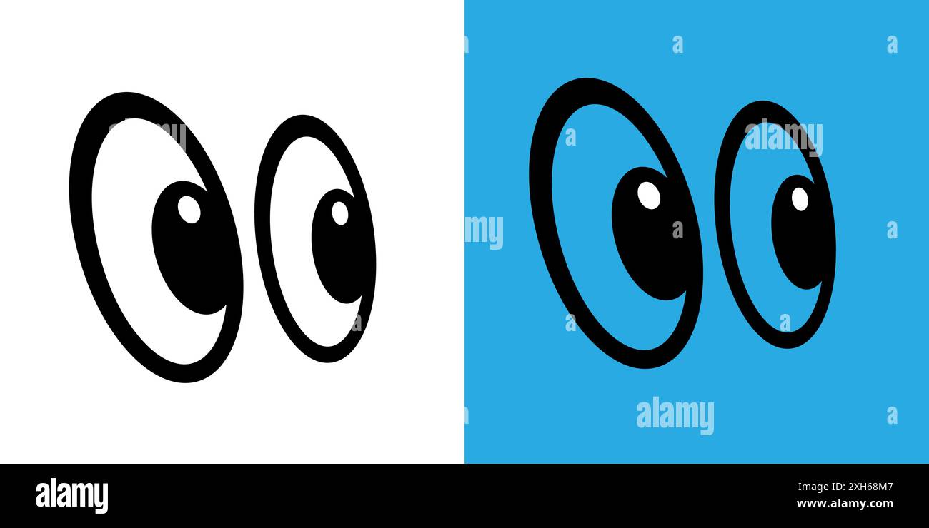 Emoji smile eyes look away stickers for chat messages Stock Vector ...