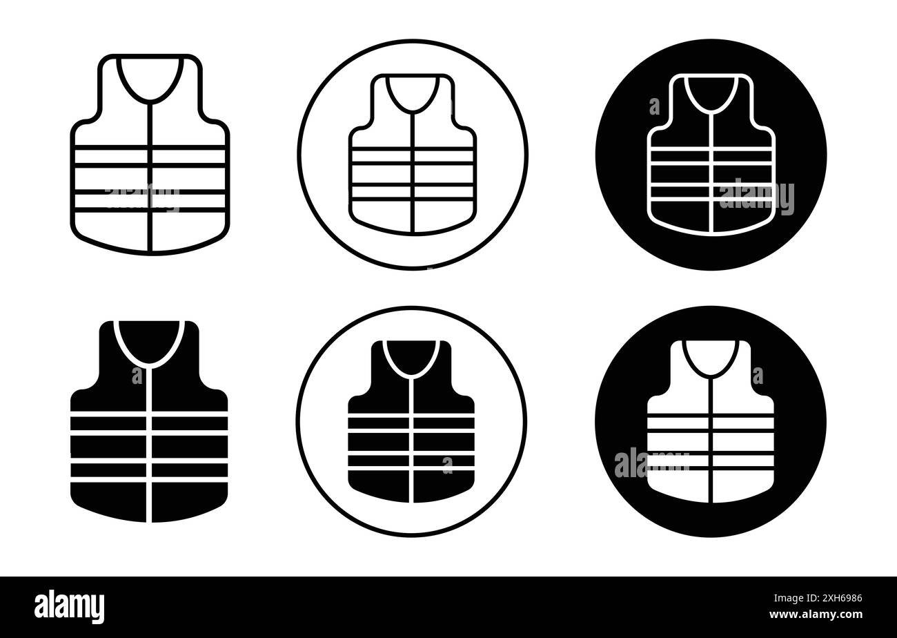 vest jacket icon Vector symbol or sign set collection in black and ...
