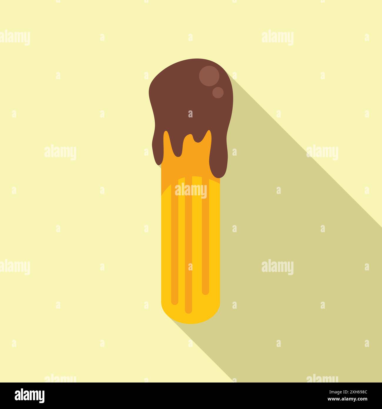 Illustration of a churro dipped in chocolate, representing a sweet ...