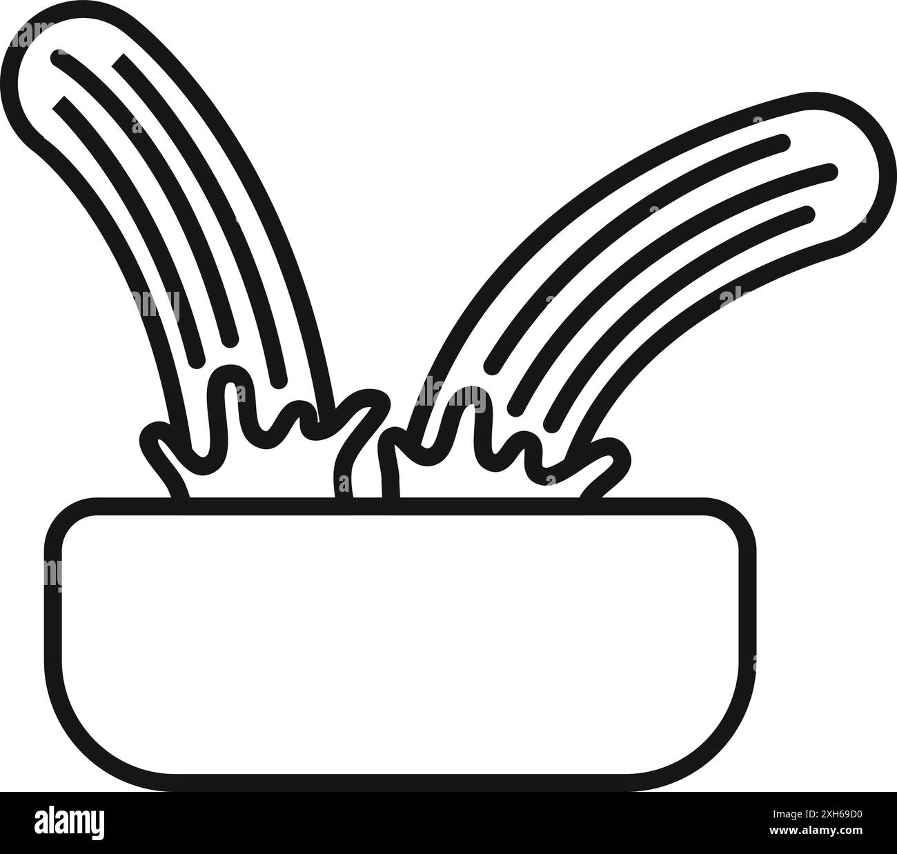 Line drawing of two cucumbers falling into water making a splash Stock ...