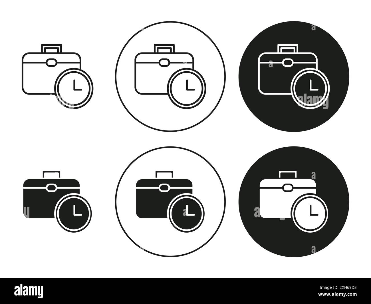 Work experience icon Vector symbol or sign set collection in black and ...