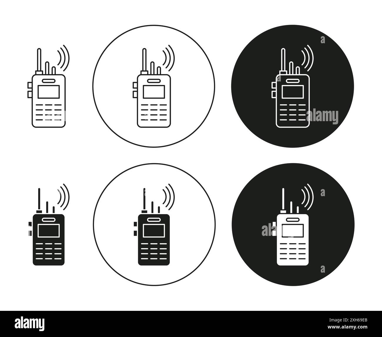 Walkie talkie icon Vector symbol or sign set collection in black and ...