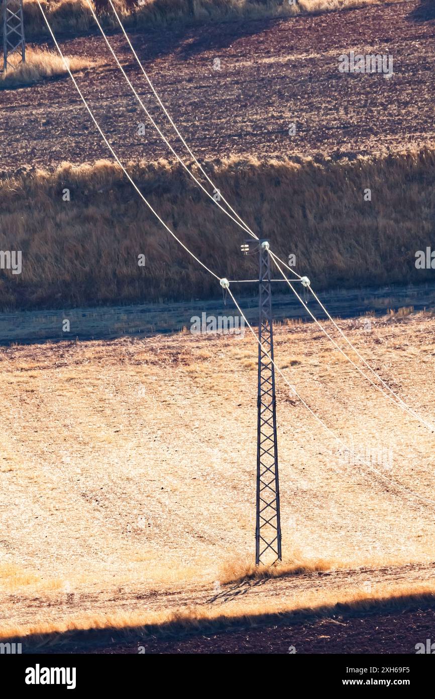 Power line crossing the fields in Alhambra Stock Photo - Alamy