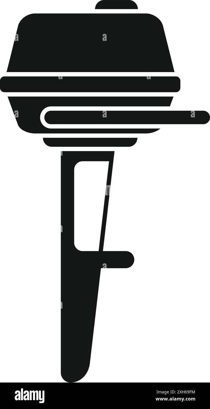 Simple silhouette of a boat motor, essential for propelling small ...