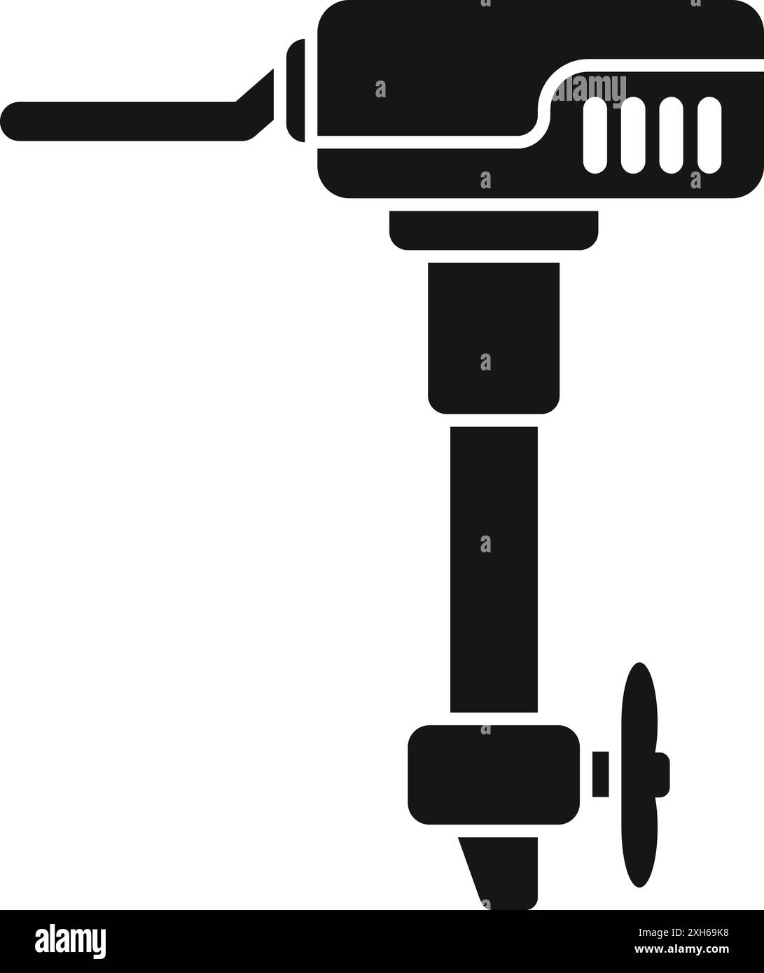 Boat motor icon in black simple style isolated on white background ...