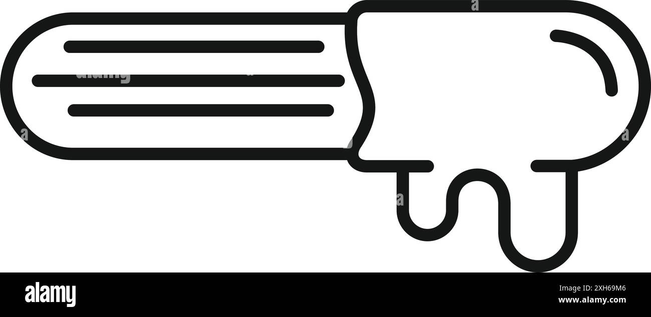 Refreshing ice cream bar slowly melting, with its chocolate coating ...