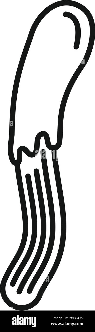 Black and white line drawing of a churro with glaze dripping down Stock ...