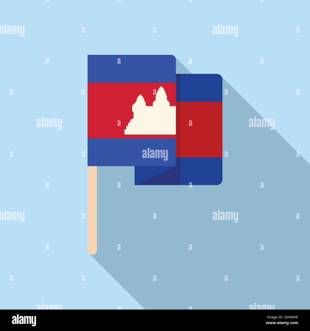 Illustration of the cambodian flag waving in the wind Stock Vector Image & Art - Alamy