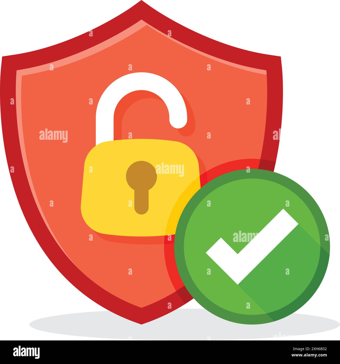 Secure icon in flat style. Privacy guarantee vector illustration on ...