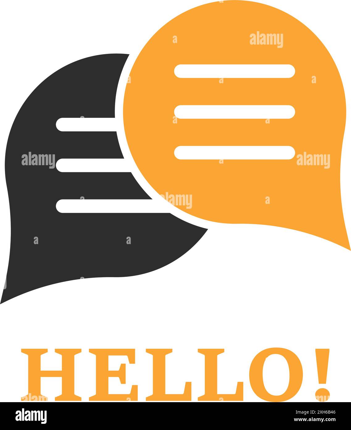 Hello dialogue balloon icon in flat style. Speech bubble vector ...