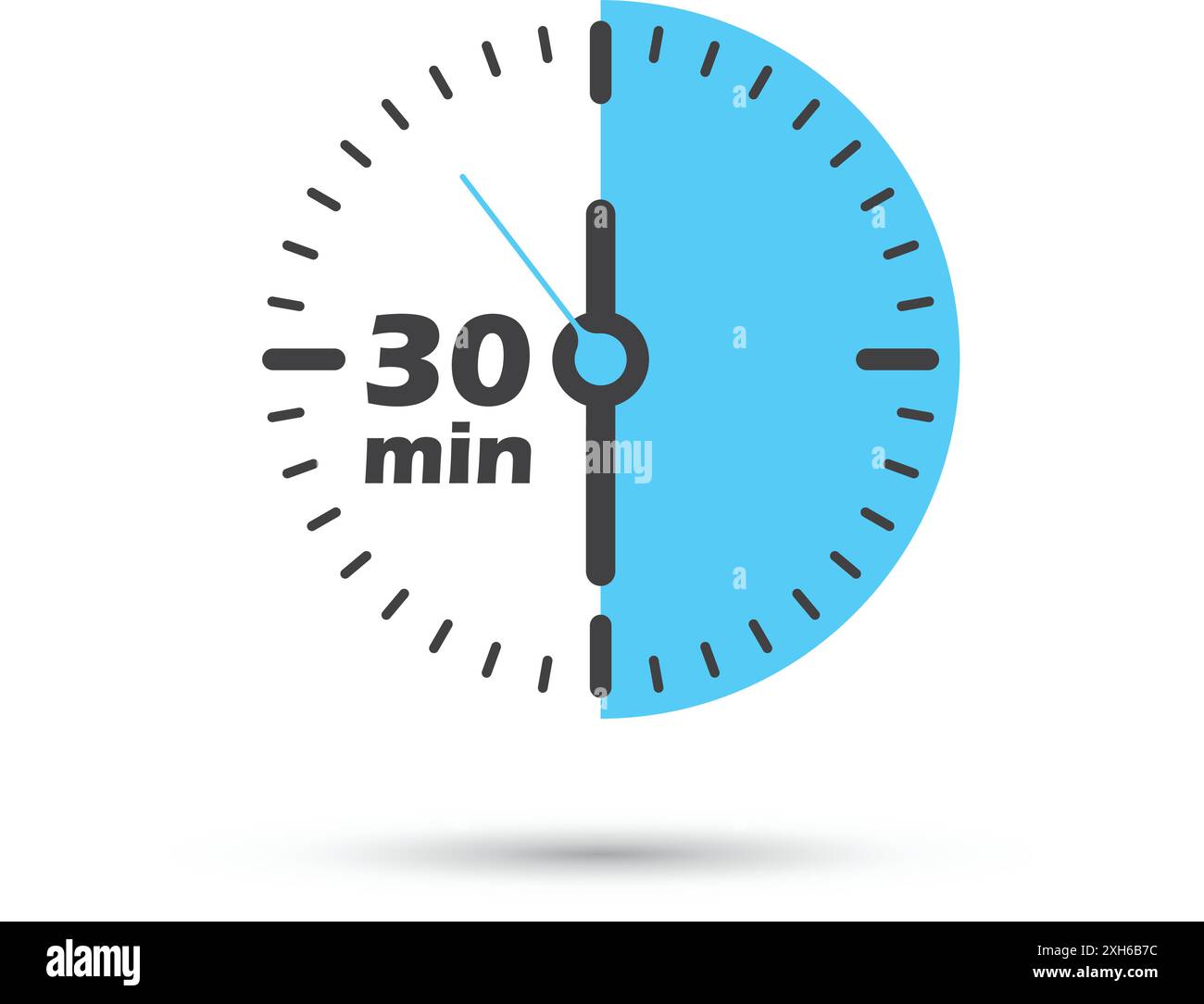 30 Minutes On Stopwatch Icon In Flat Style Clock Face Timer Vector Illustration On Isolated