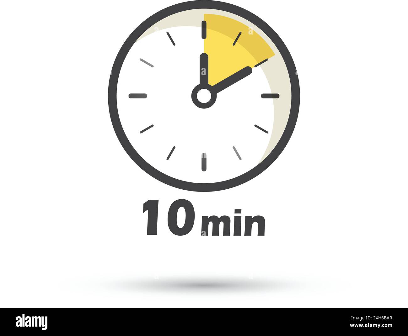 10 minutes on stopwatch icon in flat style. Clock face timer vector ...