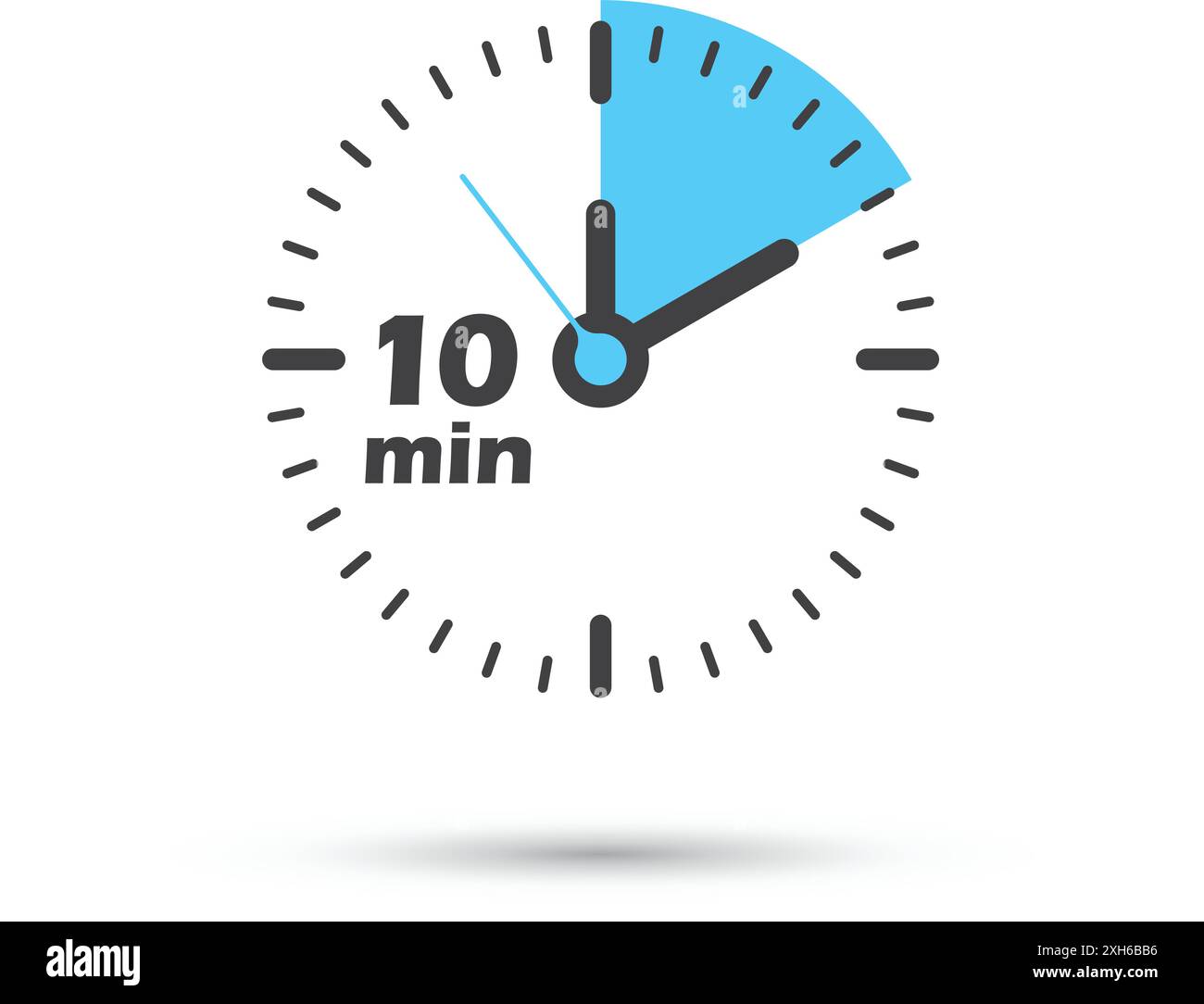 10 minutes on stopwatch icon in flat style. Clock face timer vector ...
