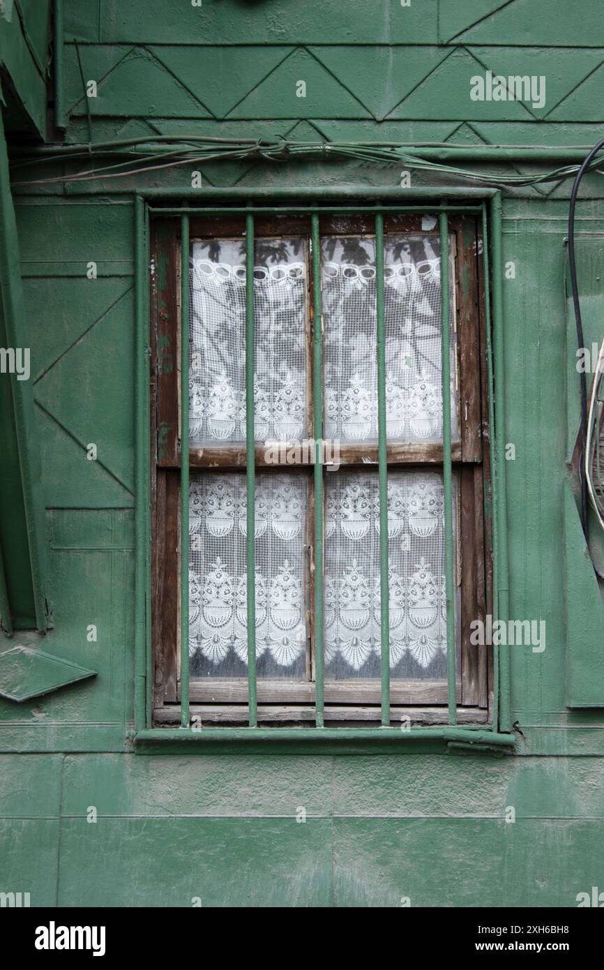 old window of an old house with iron bars Stock Photo - Alamy