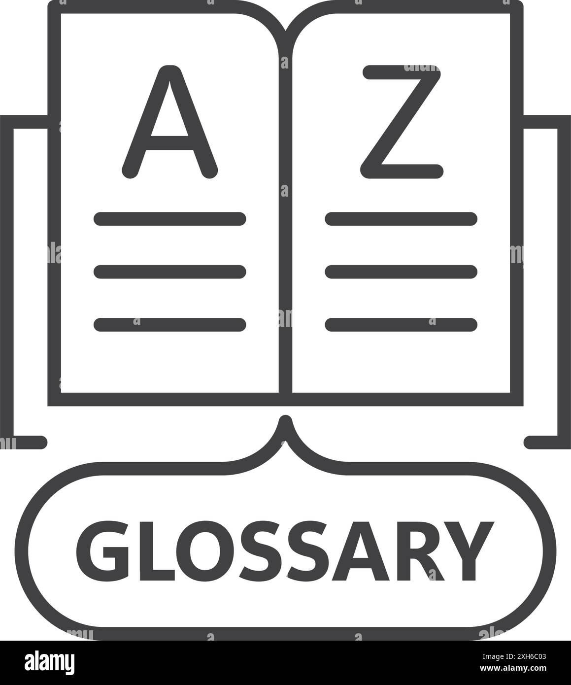 Glossary book icon in flat style. Guidebook encyclopedia vector ...