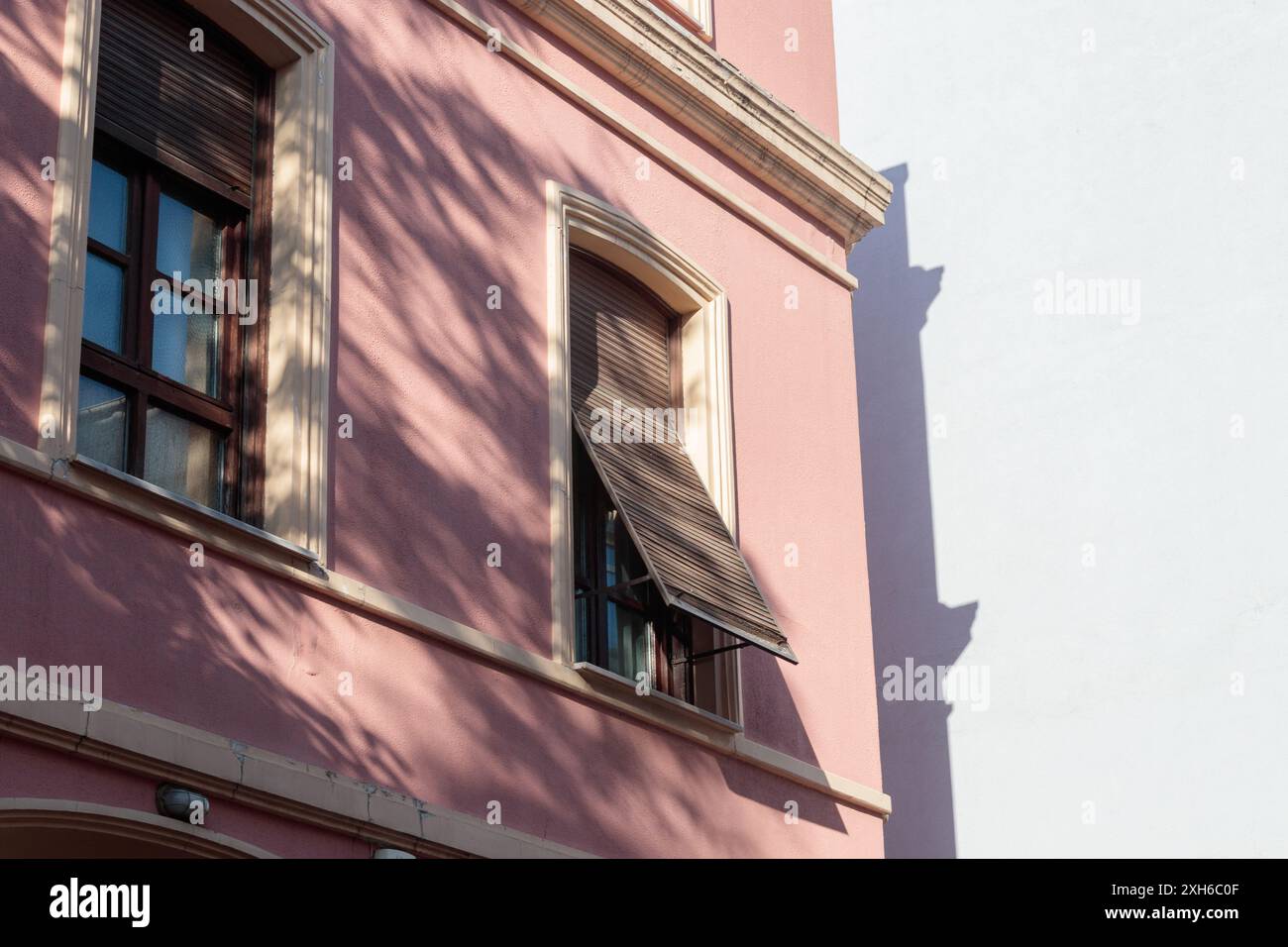 classic architecture with retractable wooden windows Stock Photo - Alamy