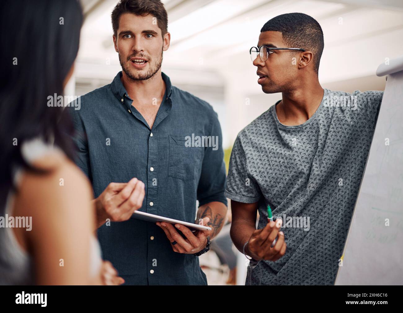 College students, planning and team work for ideas, solution or group ...