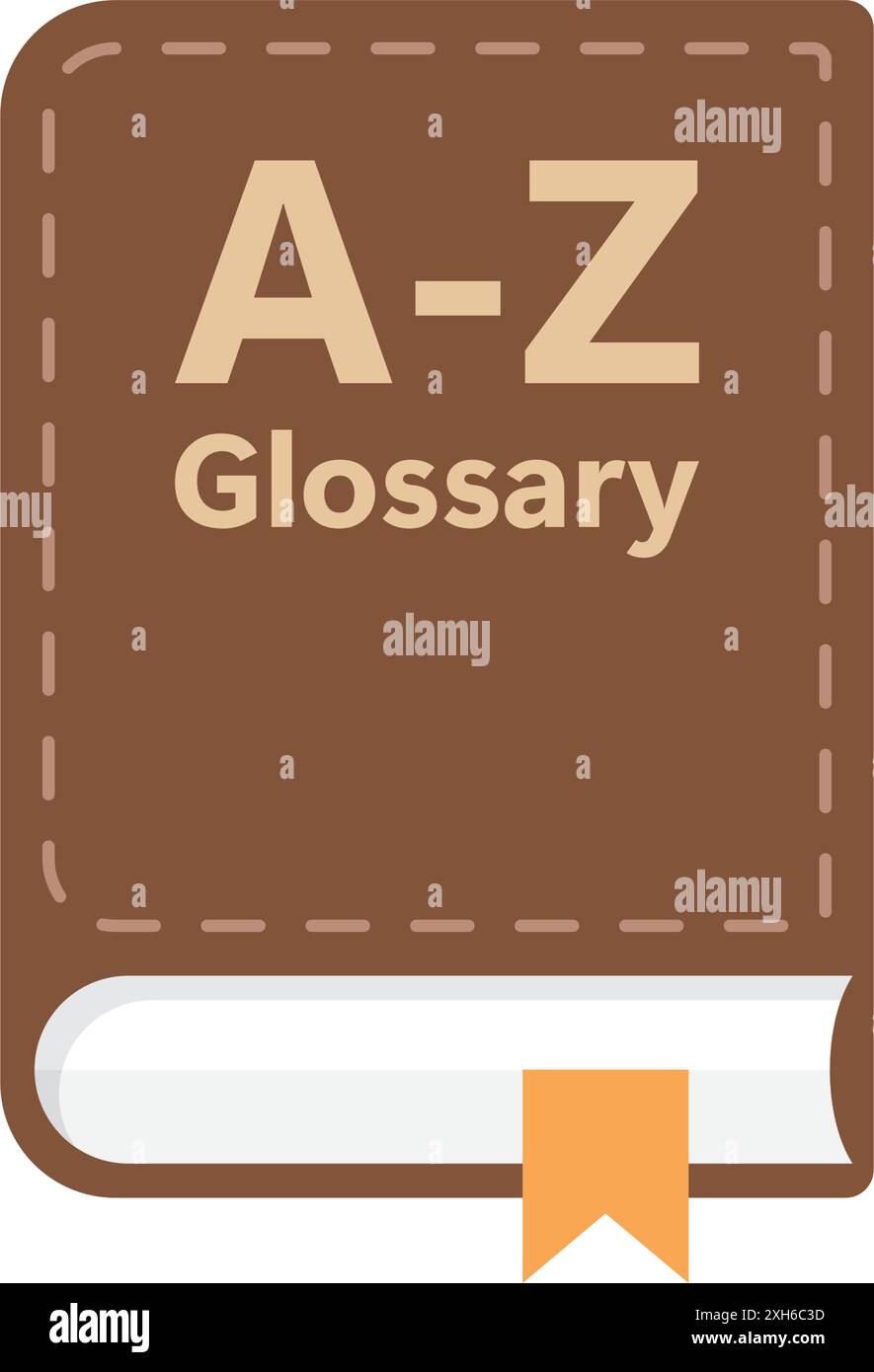 Glossary book icon in flat style. Guidebook encyclopedia vector ...