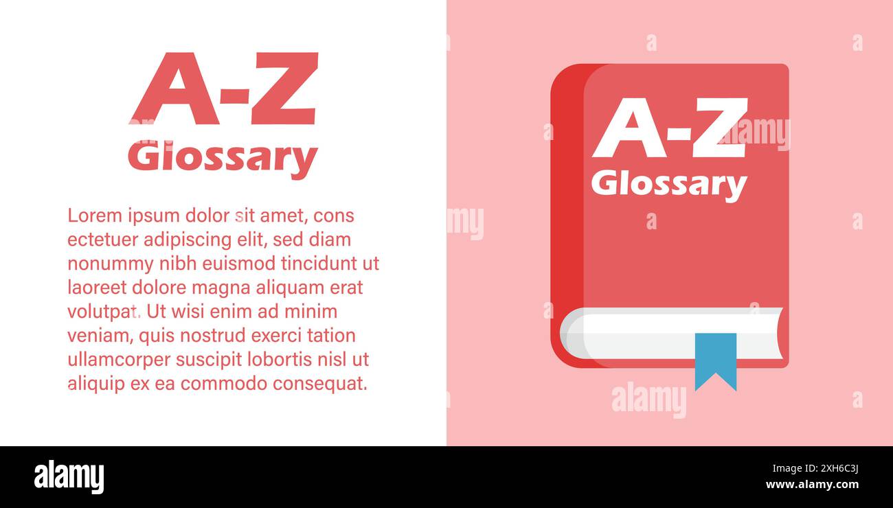 Glossary book icon in flat style. Guidebook encyclopedia vector ...