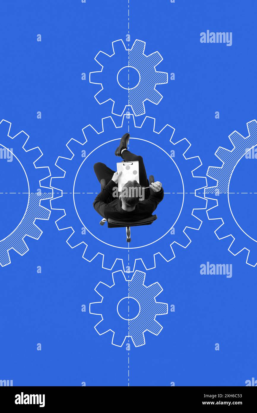 Businessman sitting on chair with tablet, positioned within ...