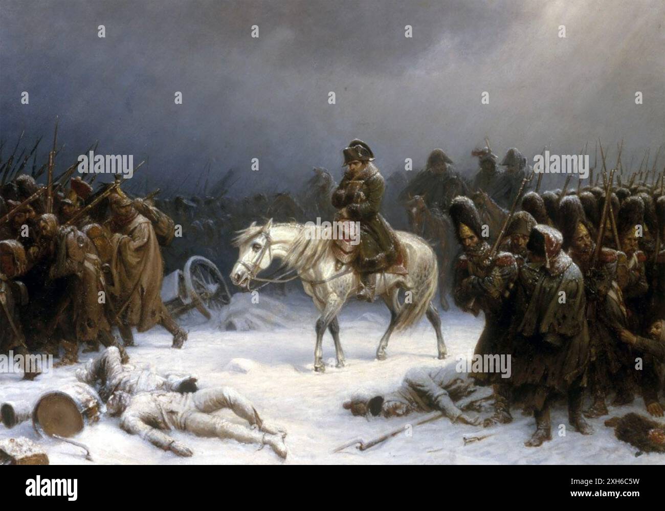 NAPOLEON'S RETREAT FROM MOSCOW painted by German artist Adolph Northen ...