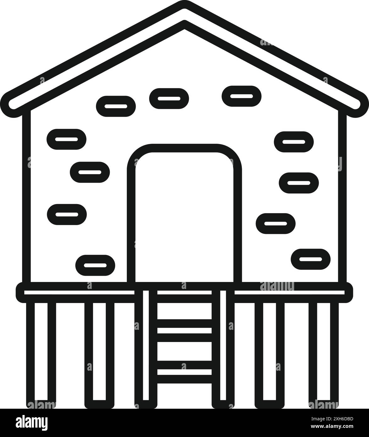 Stilt house cartoon Black and White Stock Photos & Images - Alamy