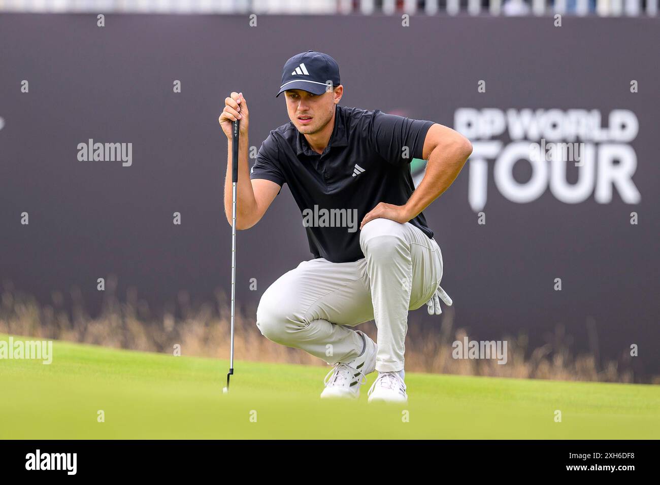 Ludvig Aberg on the 18th hole during day two of the Genesis Scottish Open 2024 at The ...
