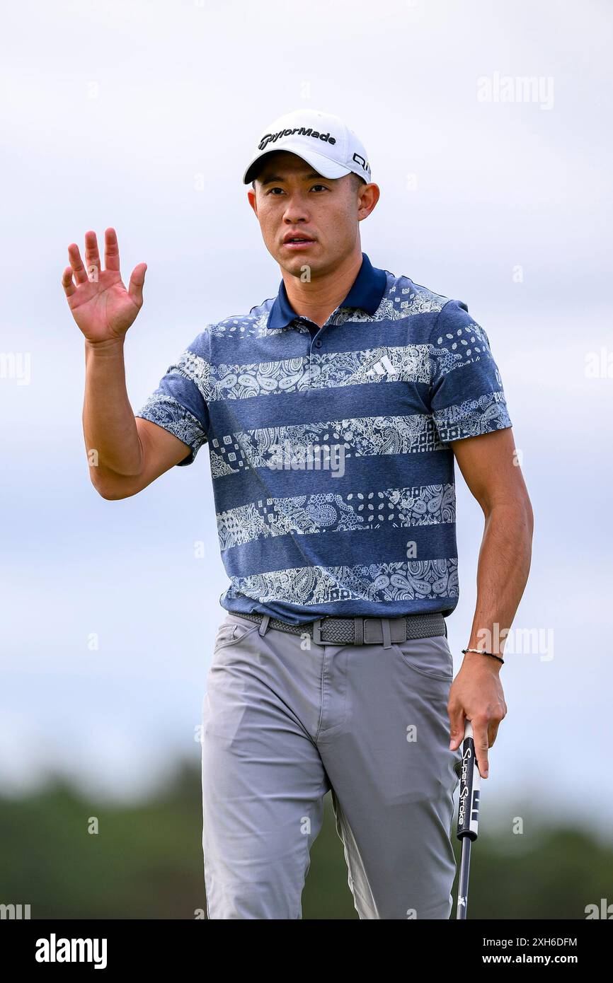 Colin Morikawa on the 16th hole during day two of the Genesis Scottish ...