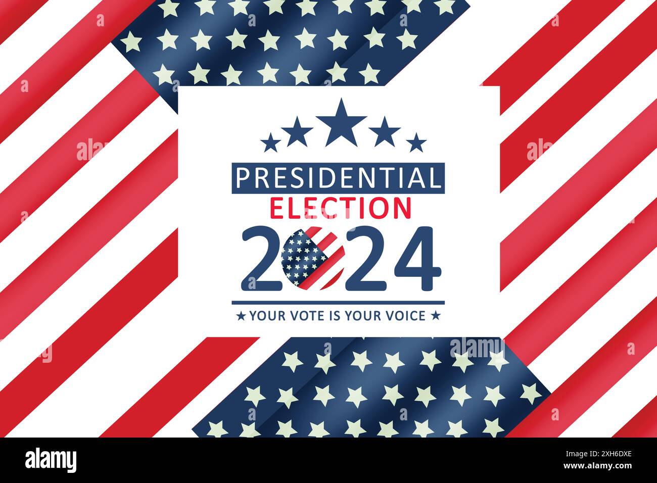 Presidential election 2024 background design template with USA flag ...