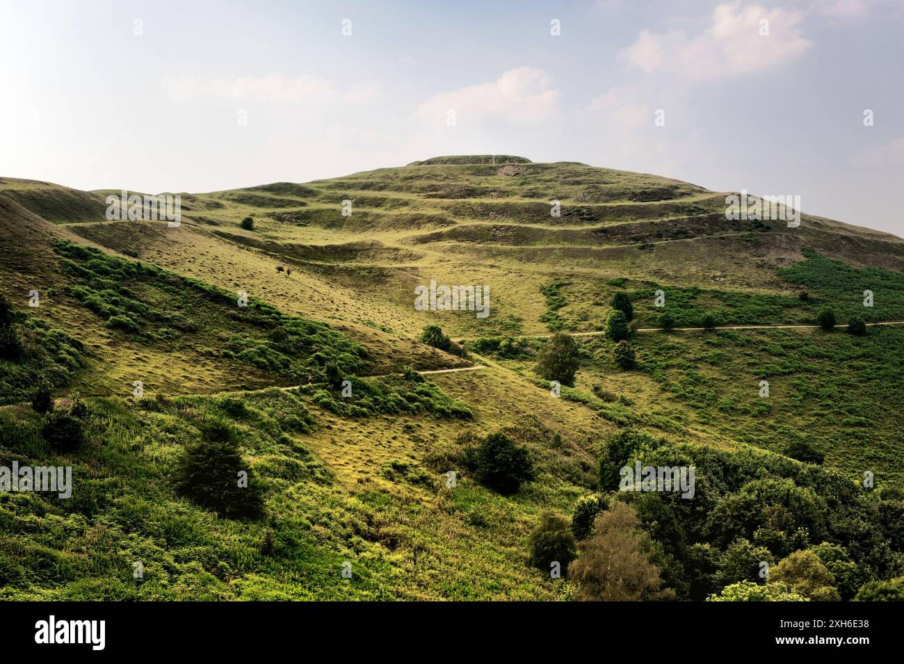 NW over Iron Age fortifications of British Camp on top of Herefordshire ...