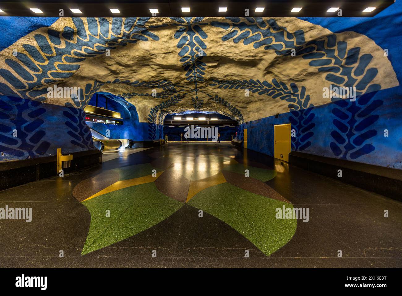Subway art in Stockholm, T-Centralen metro station at Stockholm Central ...