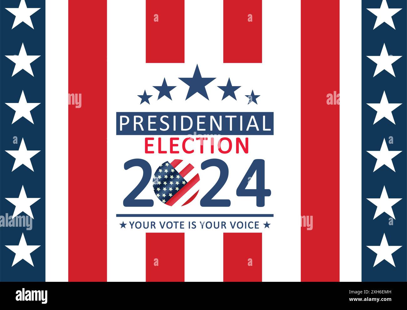 Presidential election 2024 background design template with USA flag ...