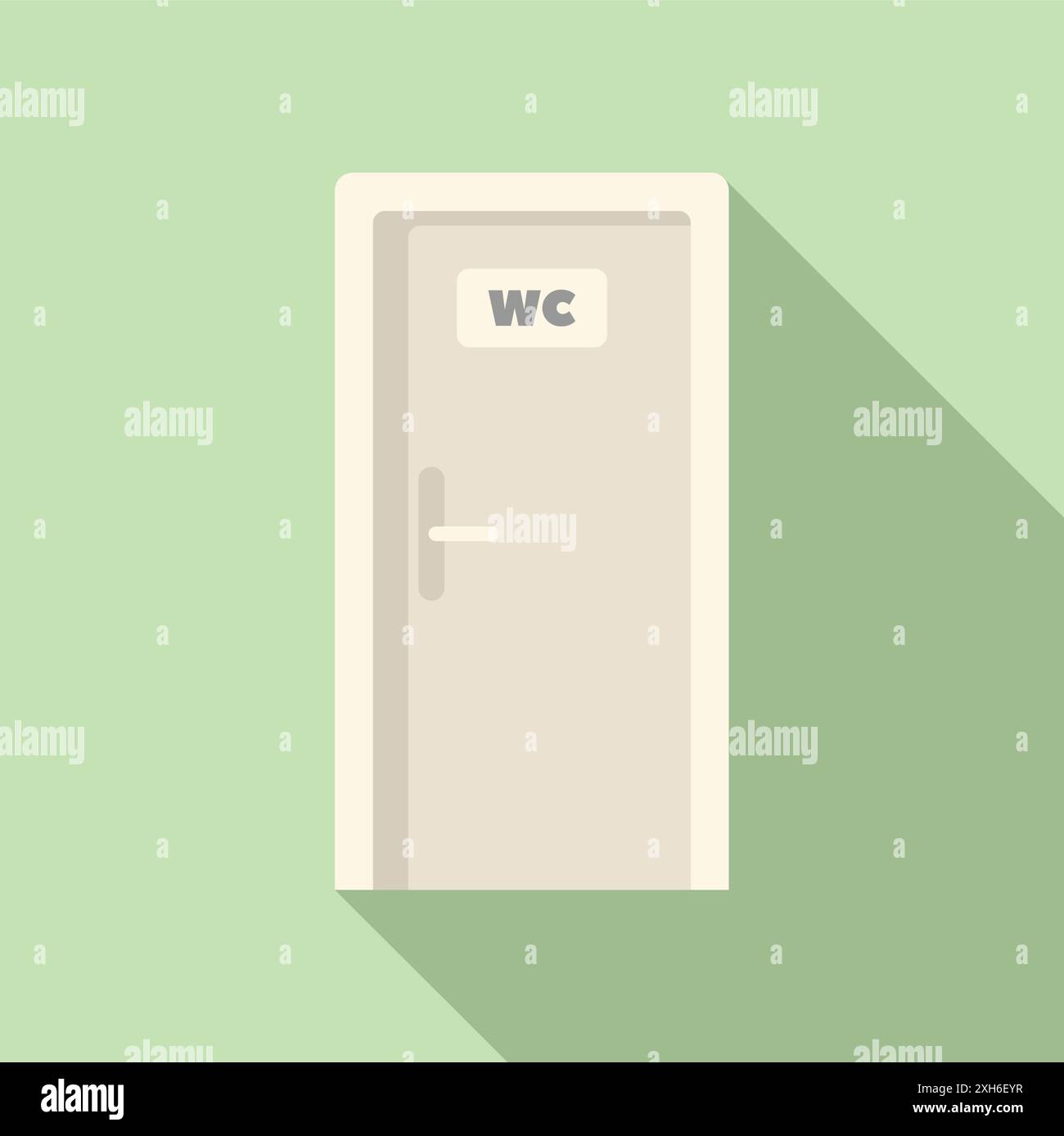 Simple, closed door with a wc sign, indicating a public restroom ...