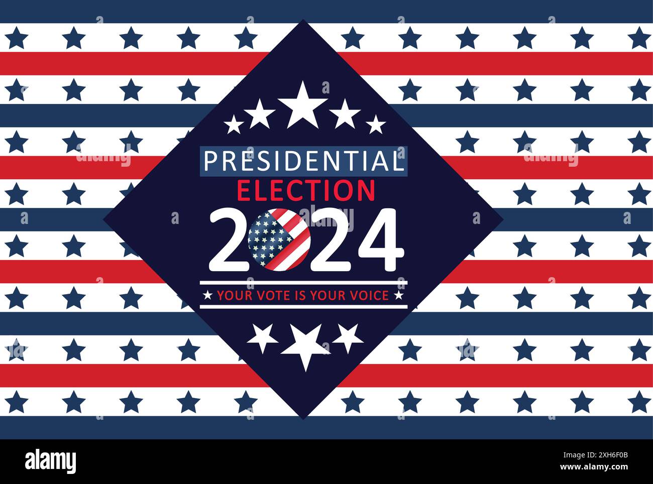 Presidential election 2024 background design template with USA flag ...
