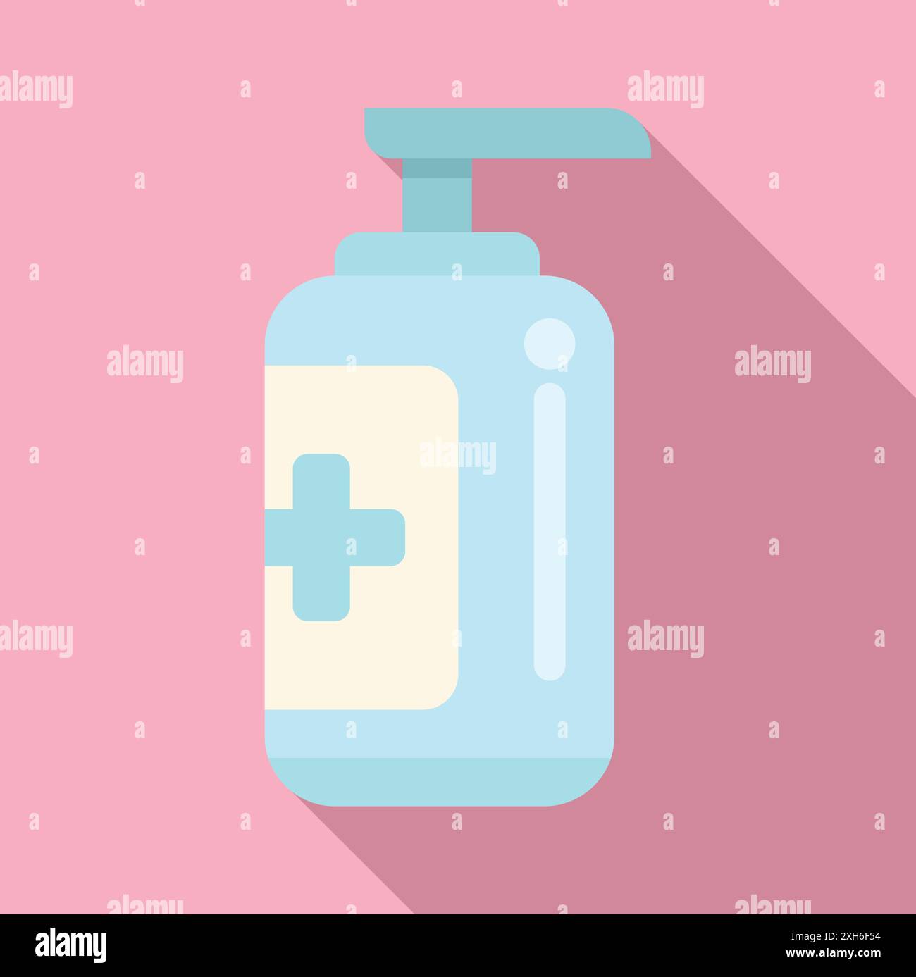 Blue antiseptic bottle dispensing sanitizer for clean hands, promoting ...