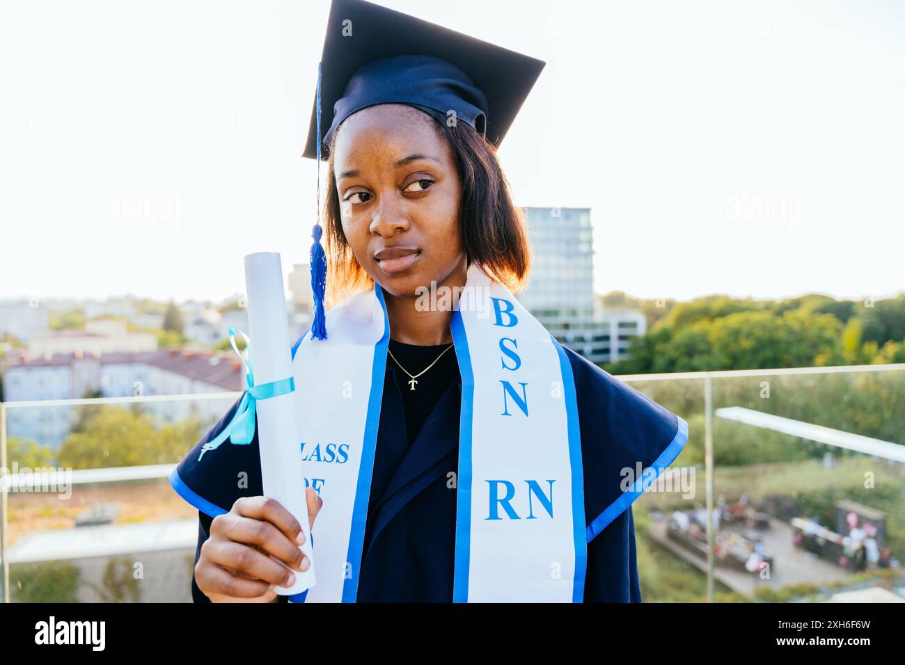 Portrait of sad graduated student girl Stock Photo - Alamy