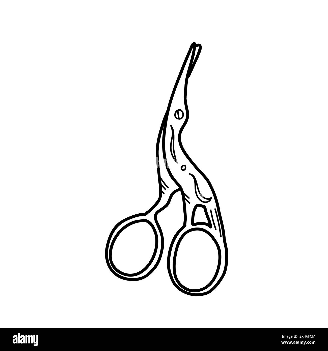 Scissors embroidery hobby line Black and White Stock Photos & Images ...