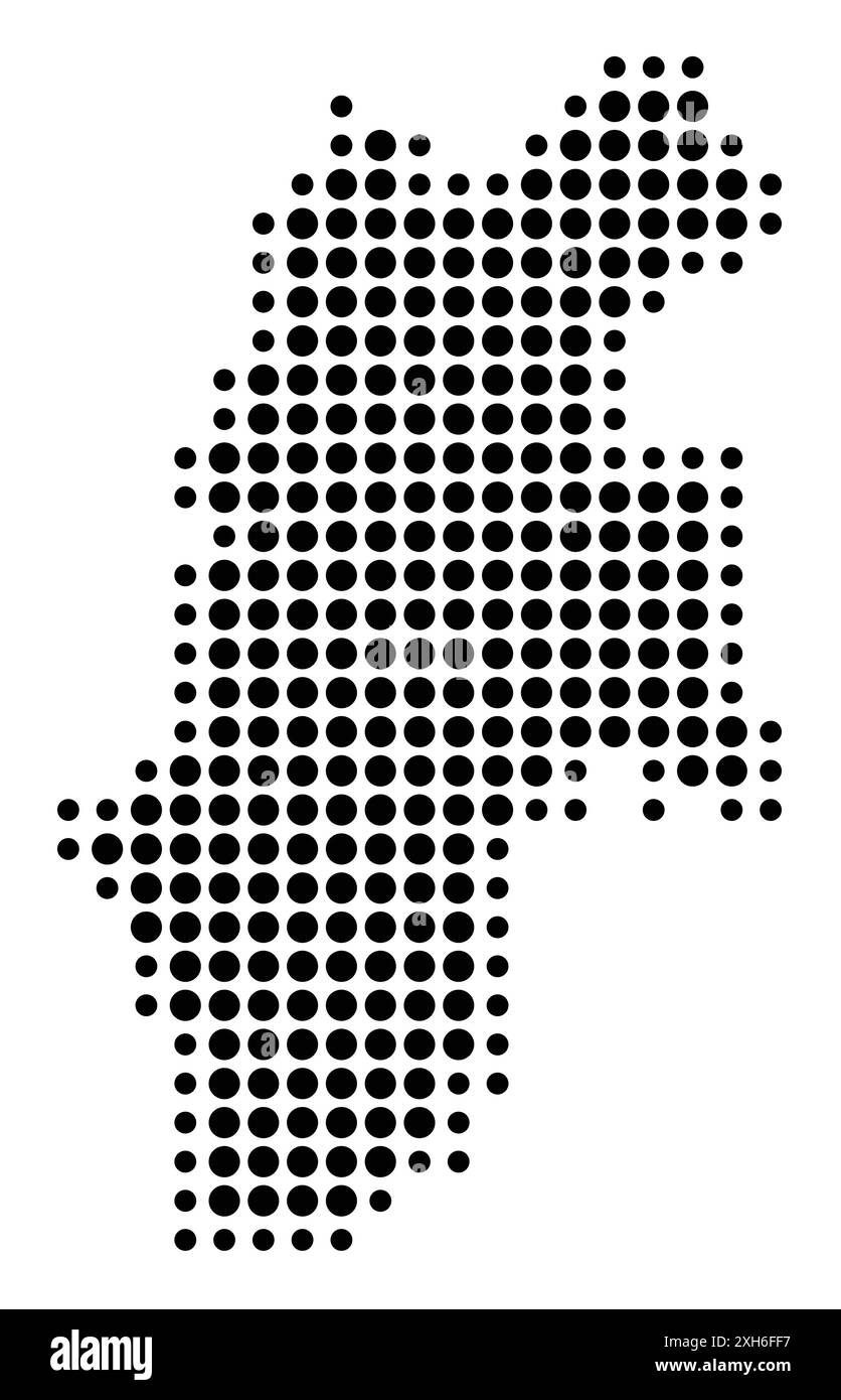Symbol Map of the Prefecture Nagano (Japan) showing the state/province ...