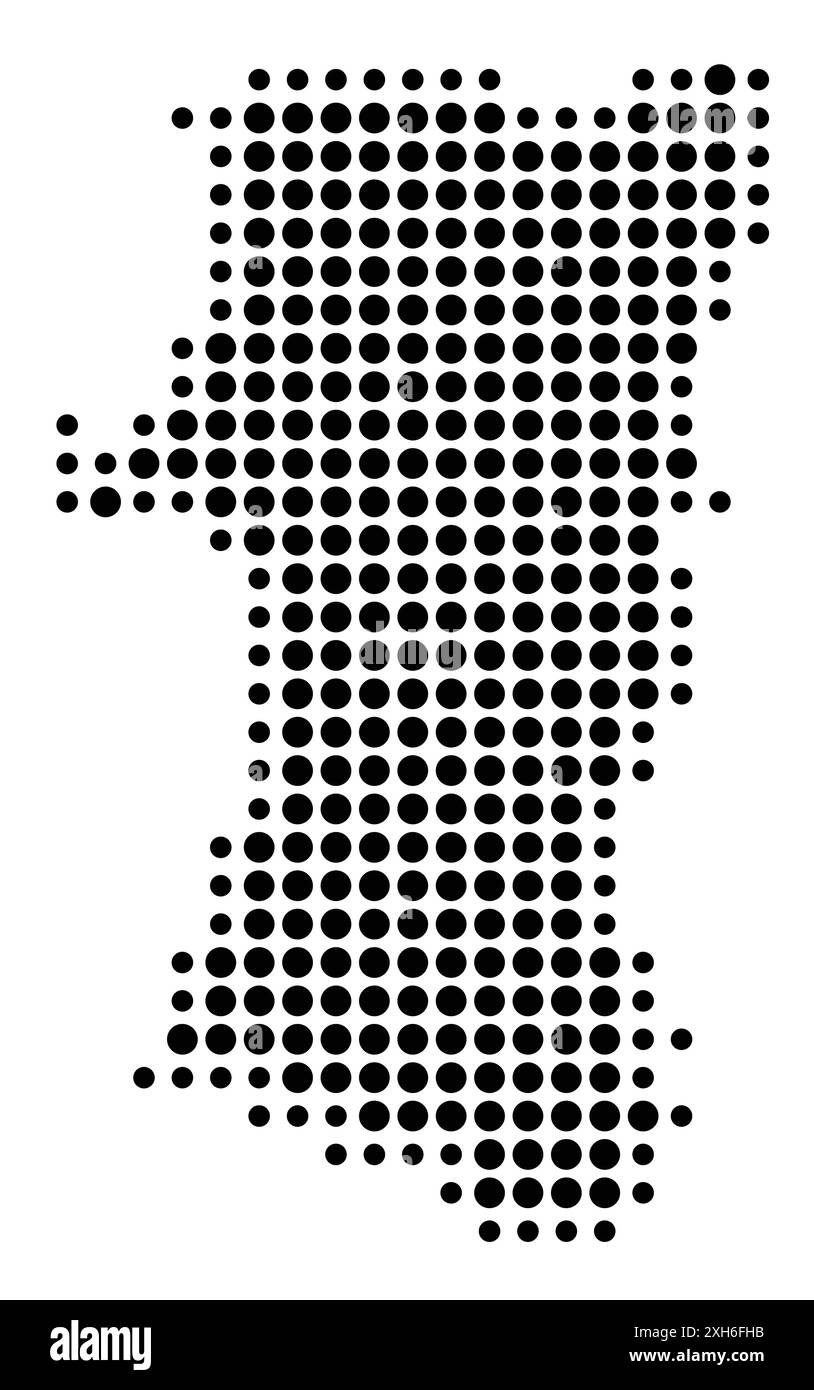 Symbol Map of the Prefecture Akita (Japan) showing the state/province ...