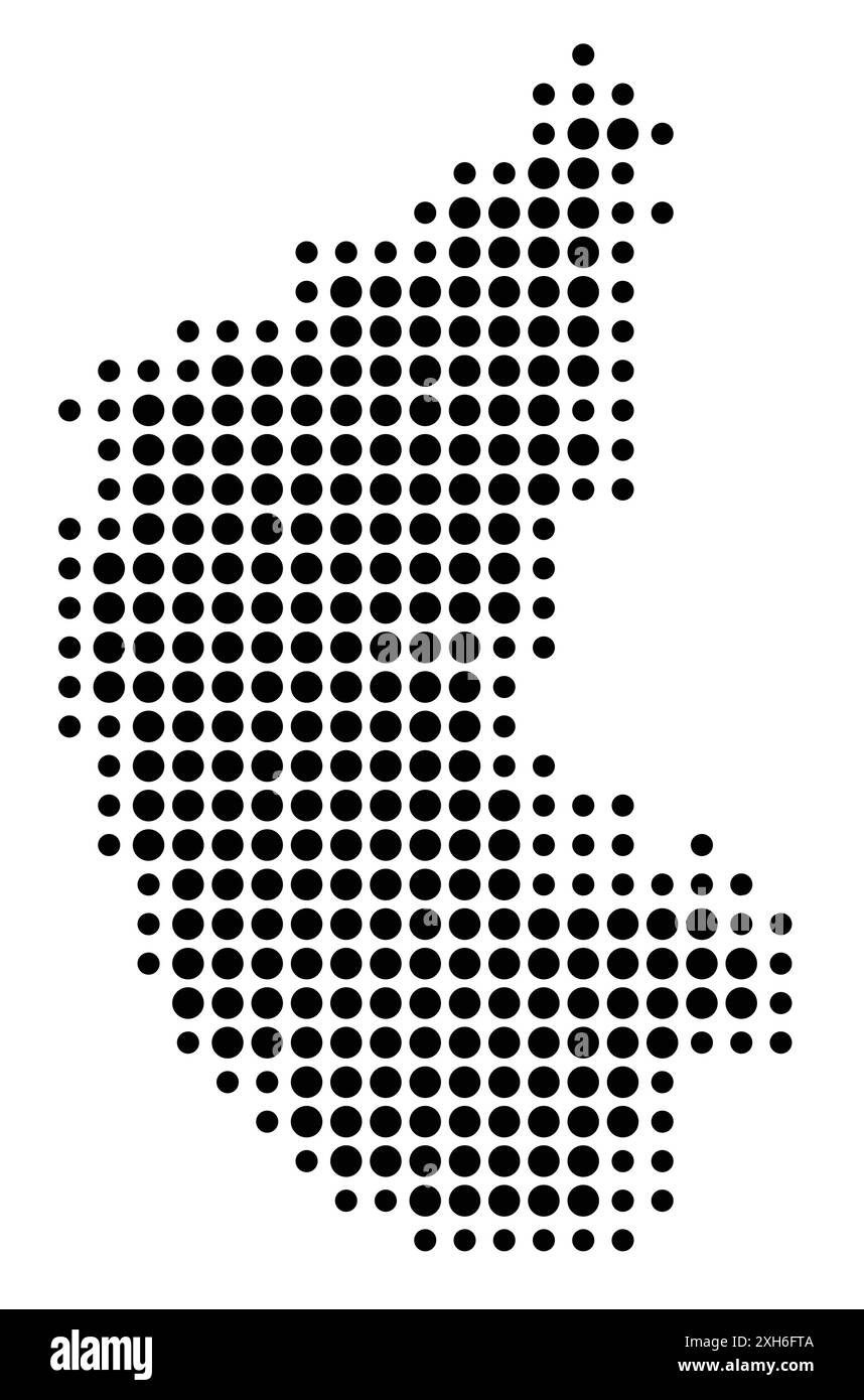 Symbol Map of the State Karnataka (India) showing the state/province ...