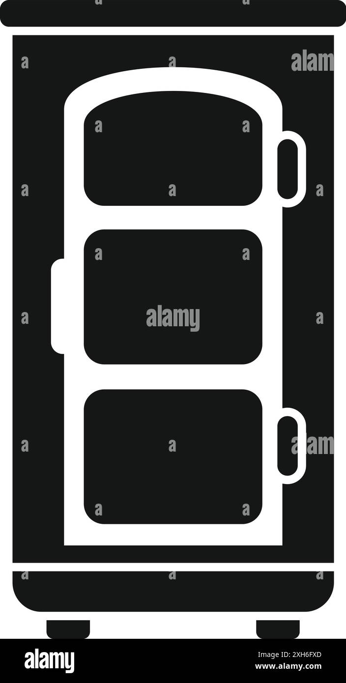 Old fridge keeping food cold icon in glyph style, suitable for any web ...